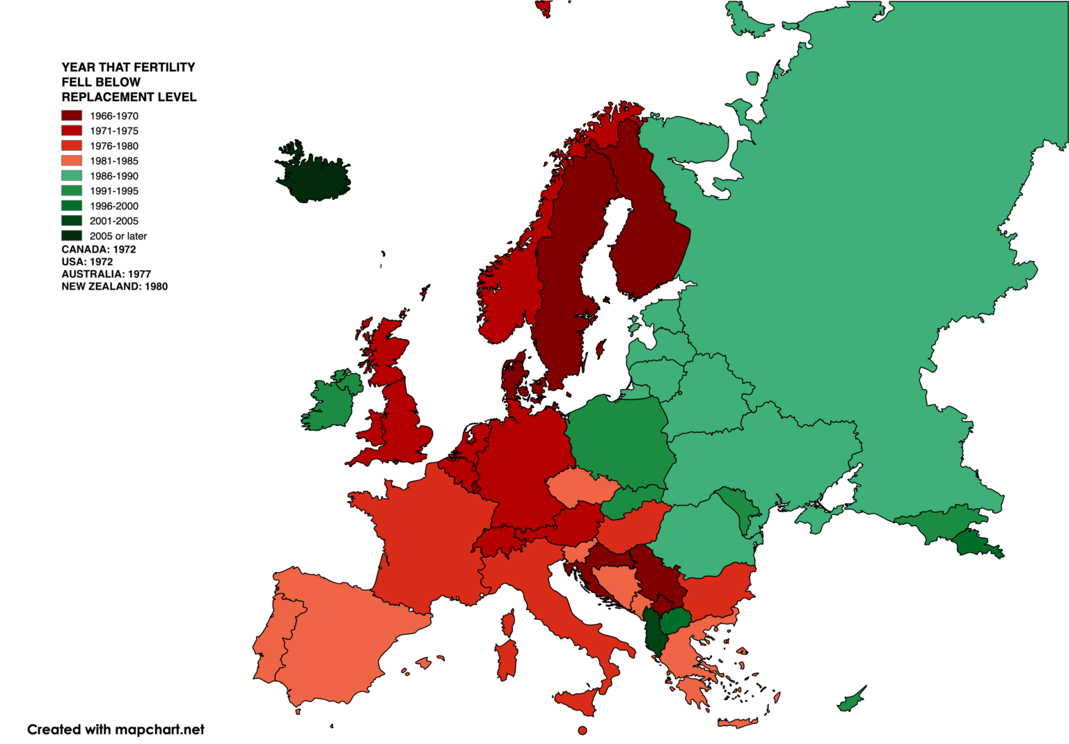 Map of Below-Replacement Fertility - Population Research Institute